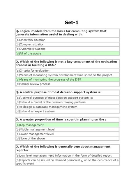 Management Information System Mcqs Pdf Decision Support System C Programming Language
