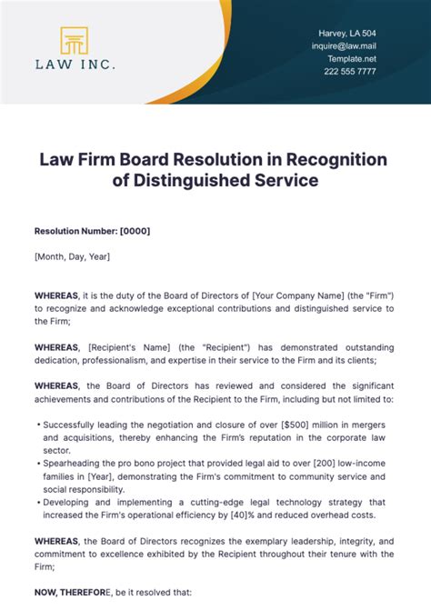 Free Board Resolution Format Template To Edit Online