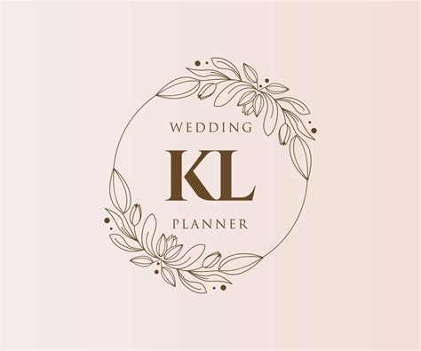Kl Initials Letter Wedding Monogram Logos Collection Hand Drawn Modern