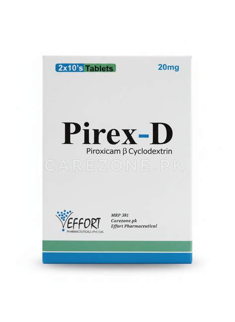 Pirex D 20mg Tablet Piroxicam Beta Cyclodextrin 20 Tablet