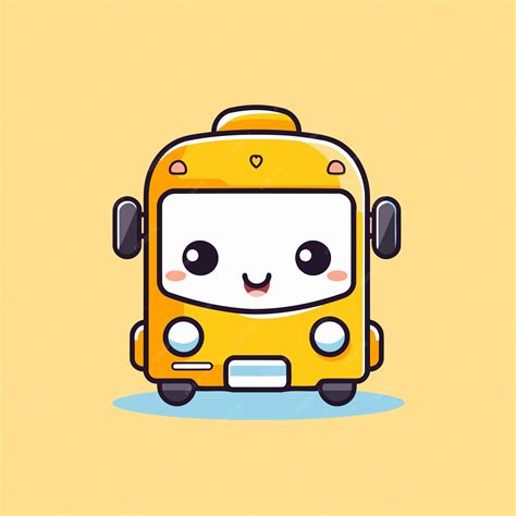 Premium Vector Cute Happy School Bus Character Vector Flat Cartoon Illustration Icon Design