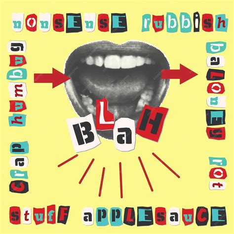 추세 하프톤 스타일 콜라주 포스터 비명은 가짜 뉴스 개념을 싫어합니다 입을 벌리고 치아 입술을 잘라내고 노란색 배경 벡터 그림에 있는 펑크 Y2k 복고풍 잡지 스크랩