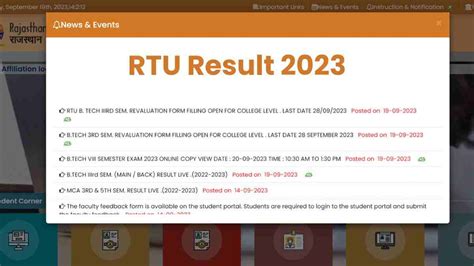 RTU Result रजसथन टकनकल यनवरसट क परणम यह स कर डयरकट डउनलड
