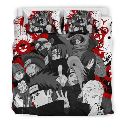 Naruto Shippuden Akatsuki Custom Duvet Cover Bedroom Sets Comfortable Bedding Sets Hearthtops