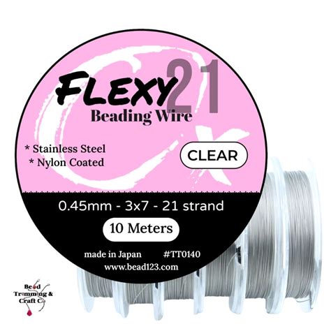 Flexy Beading Wire 21 Strand 045mm 10mtrs Clear Bead