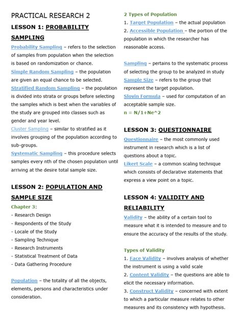 Practical Research 2 Pdf Sampling Statistics Statistics