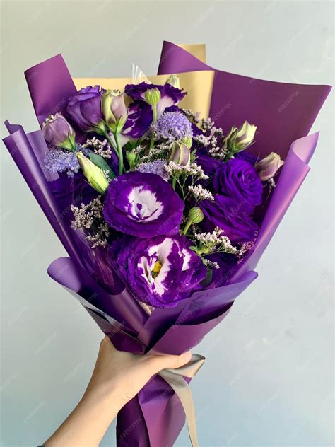 Premium Photo Close Up View Of A Purple Bouque