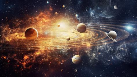 Solar System On Galaxy Universe Galaxy Space Planets Generative Ai