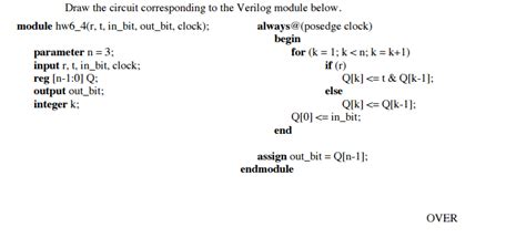 Solved Draw The Circuit Corresponding To The Verilog Module Chegg