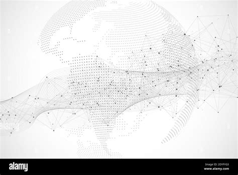 Global Network Connections With Points And Lines Wireframe Background Abstract Connection