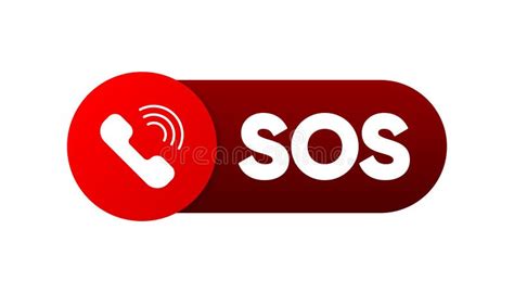 Sos Button Emergency Help Sign Symbol Calling 911 For Help Sos Signal Vector Illustration