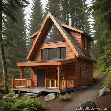 Pacific Northwest Cabin Tiny Loft Eyebrow Dormer Prompts Stable