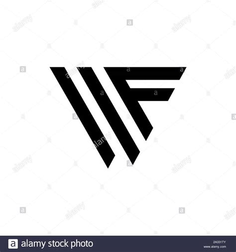 Black Letter F Line Style Logo Template Vector Stock Vector Image And Art Alamy