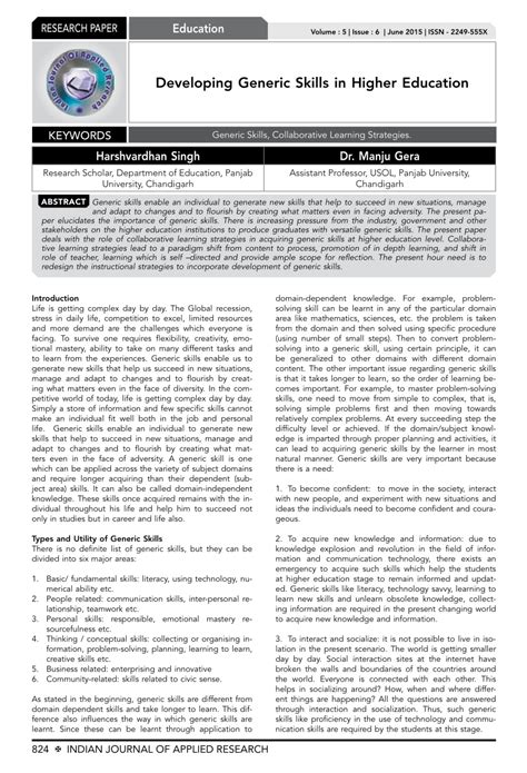 Pdf Developing Generic Skills In Higher Education