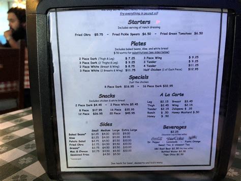 Menu At Guss World Famous Fried Chicken Restaurant Dallas