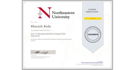 Bharath Boda On Linkedin Completion Certificate For Intro To Managing Healthcare Supply Chain