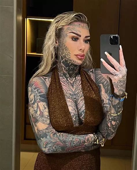 Britains Most Tattooed Woman Flaunts Extreme Ink In Plunging Crop