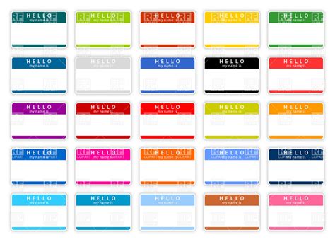 Name Tags Blank Templates Download Royalty Free Vector Clipart Eps