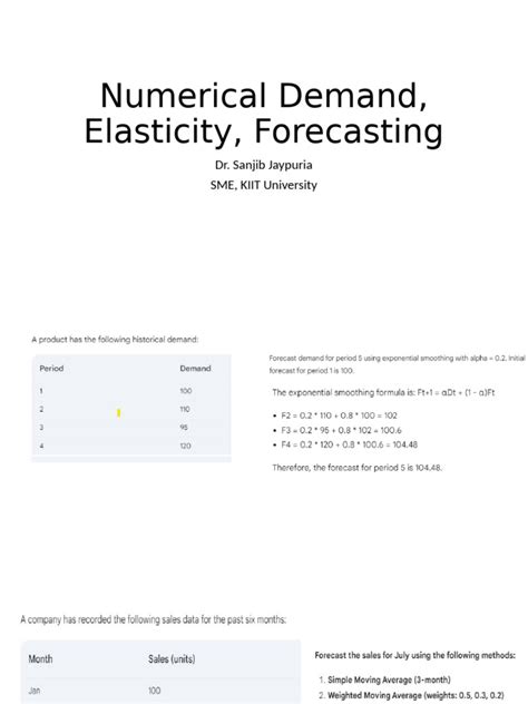 Numerical Pdf Demand Elasticity Economics