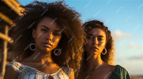 Premium Photo Beautiful Black Girls Having Fun In A Beach Party