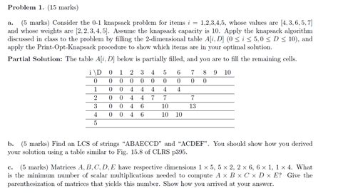 Solved Problem Marks A Marks Consider The Chegg