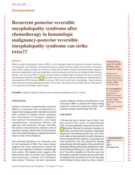 Pdf Recurrent Posterior Reversible Encephalopathy Syndrome After