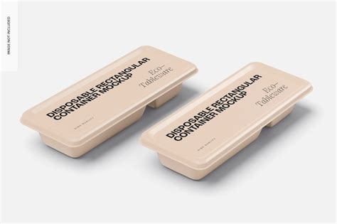 Premium Psd Disposable Rectangular Containers Mockup