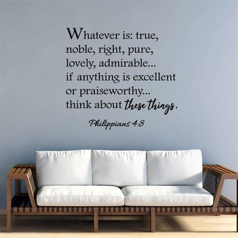 Vwaq Whatever Is True Noble Right Philippians 48 Bible Wall Quotes