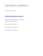 HSA QUIZ CHAPTERS Docx HSA QUIZ CHAPTERS Latest A Graded On The Link