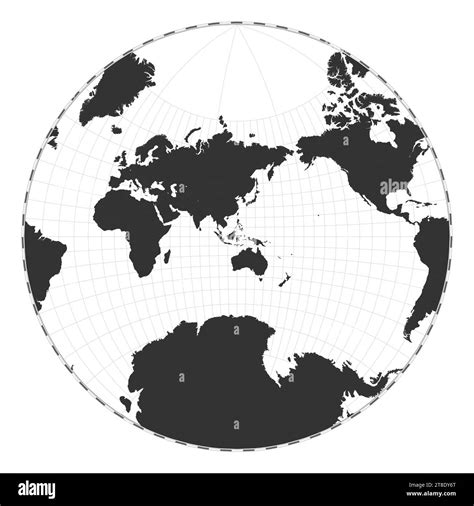 Vector World Map Lagrange Conformal Projection Plain World Geographical Map With Latitude And