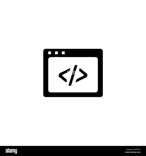 Web Page Code Icon In Flat Style Vector For Apps UI Websites Black Icon Vector Illustration