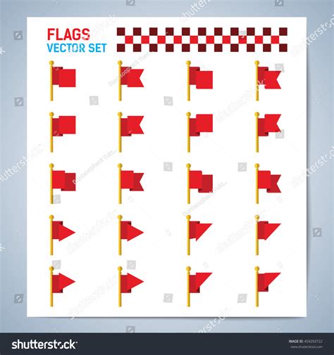 Vector Set Different Flag Shapes Isolated Stock Vector Royalty Free