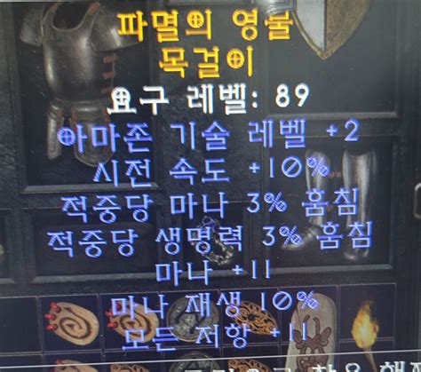 아마존 자벨마 듀얼 아물 디아블로2 득템and자랑 게시판 디아블로2 인벤