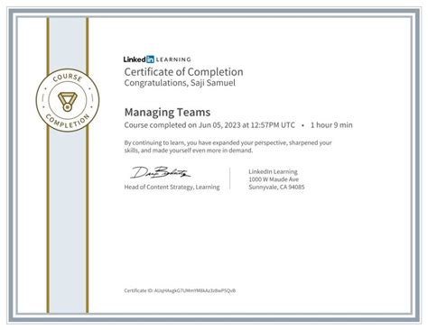 Saji Samuel On Linkedin Certificate Of Completion
