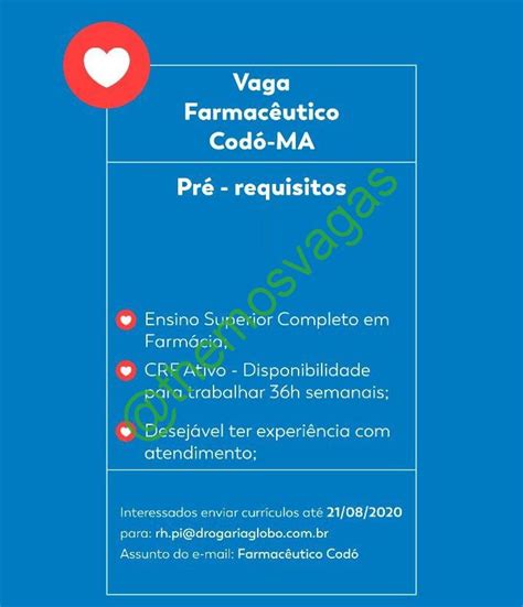 Farmacêutico Codó Ma 01 Vagas Themos Vagas Empregos E