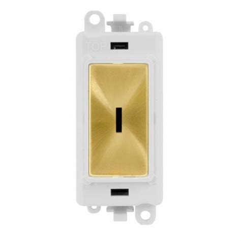 Click GM2046PWSB GridPro Satin Brass 20AX 2 Pole Keyswitch Module White Insert