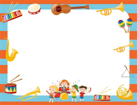 Border Template With Musical Instruments 369026 Vector Art At Vecteezy
