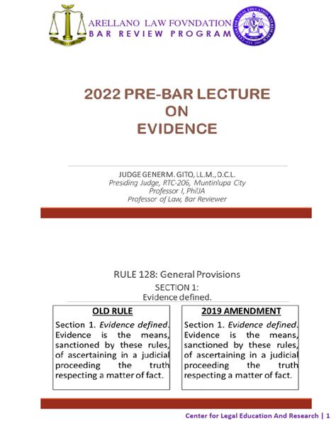 Judge Gito Rules Of Evidence Pdf