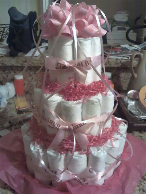 Girl Diaper Cake I Youtubed How To Make A Diaper Cake And Found Some