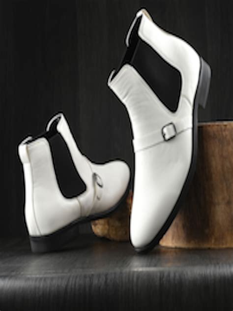 Buy The Roadster Lifestyle Co Men White Mid Top Block Heel Chelsea