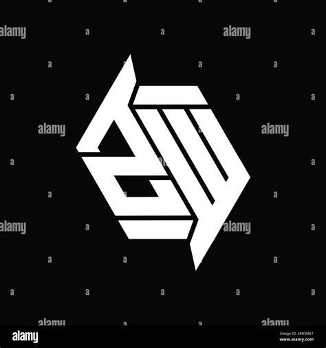 ZW Logo Monogram Hexagon Modern Abstract Shape Vector Images Design