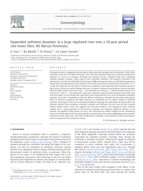 Pdf Suspended Sediment Dynamics In A Large Regulated River Over A 10
