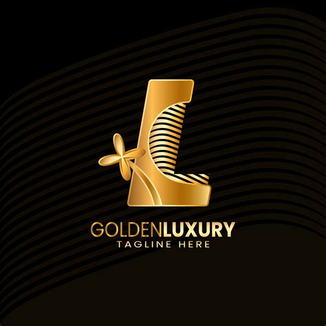 Letter L Luxury Decorative Alphabetic Golden Flower Luxury Logo Pro