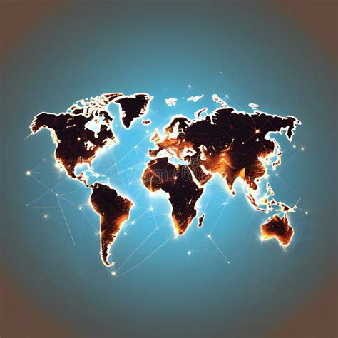 Graphic World Map Illustration Technology Digital Stock Illustration