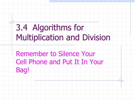 ppt 3 4 algorithms for multiplication and division powerpoint