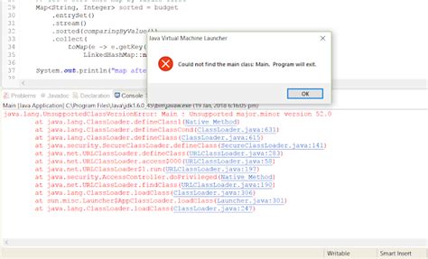 Learning Java Coding Eclipse Unsupported Majorminor Version 530