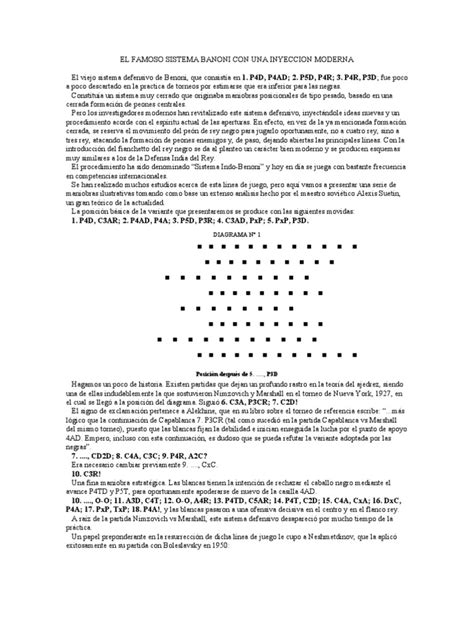 El Sistema Benoni Pdf Aperturas De Ajedrez Juegos De Mesa