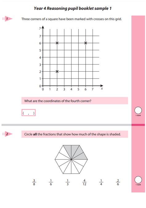 Year 4 Summer Maths Test 1 Reasoning Pupil Booklet Pack Nfer