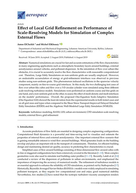 Pdf Effect Of Local Grid Refinement On Performance Of Scale Resolving