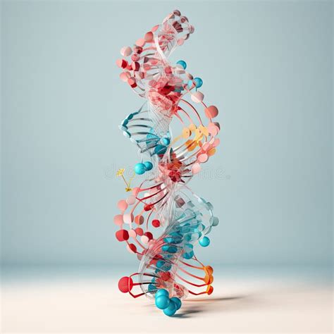 Digital Illustration Of A Colorful Dna Structure Stock Illustration